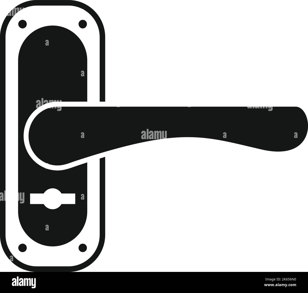 Metal door handle icon simple vector. Knob lock. Steel house Stock ...
