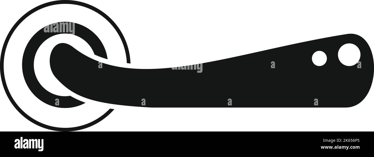 Knocker door handle icon simple vector. Knob lock. Iron interior Stock ...