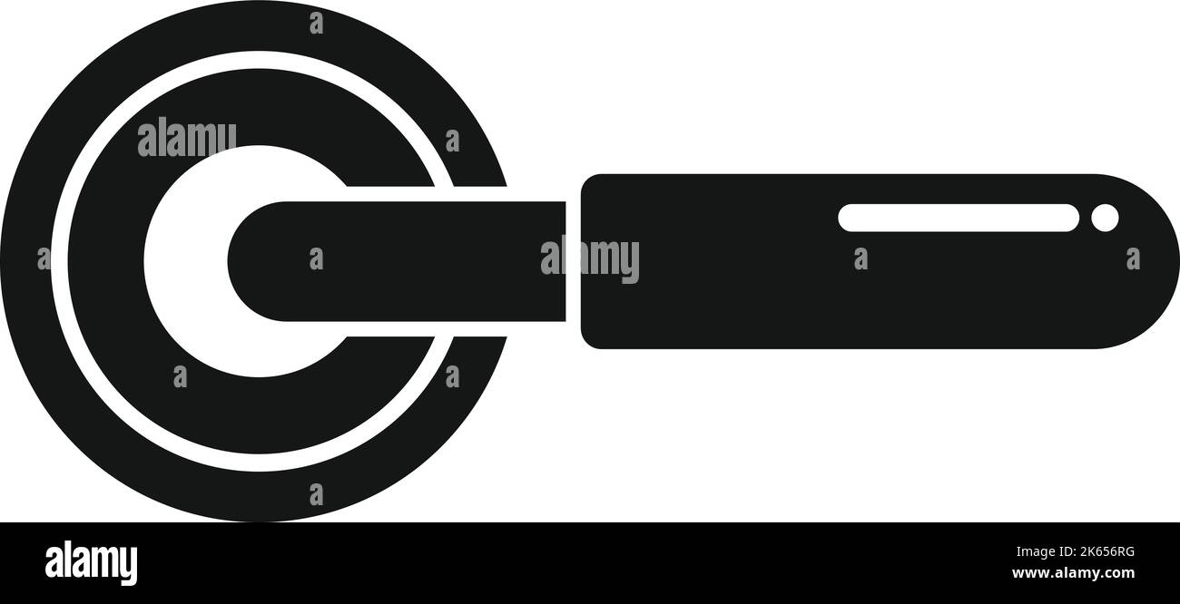 Door handle device icon simple vector. Lock knob. Metal front key Stock ...