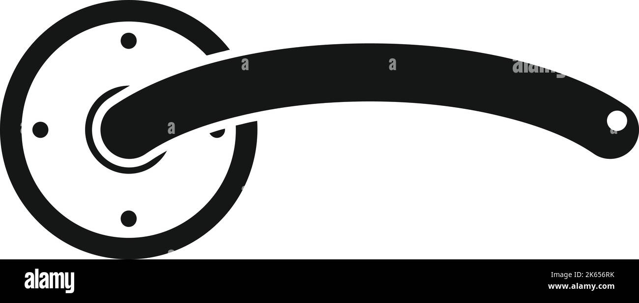 Entrance door handle icon simple vector. Lock latch. Front metal Stock ...