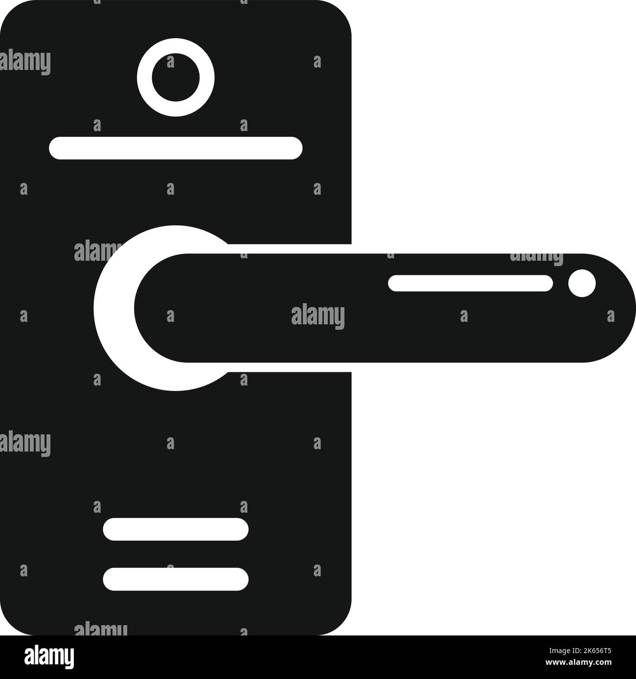Exit door handle icon simple vector. Lock latch. Front house Stock ...