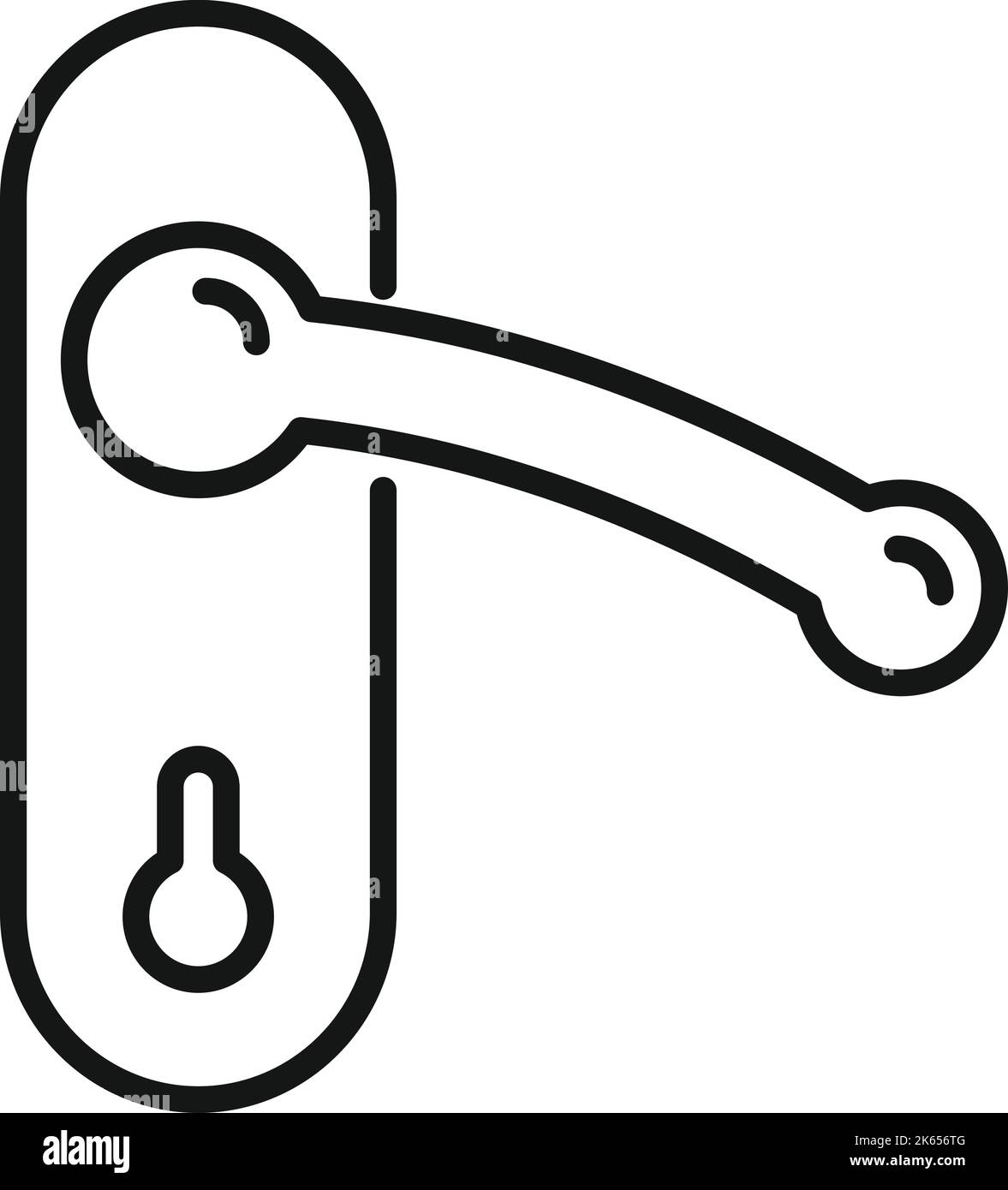Door handle lock icon outline vector. Knob latch. Metal key Stock ...
