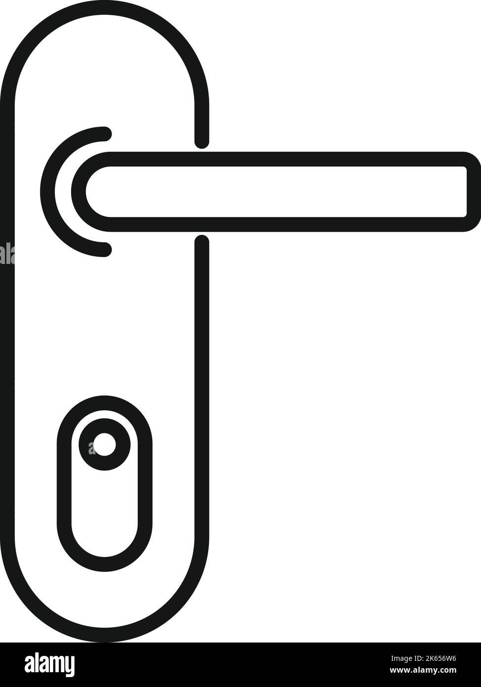 Steel door handle icon outline vector. Lock knob. Latch metal Stock ...