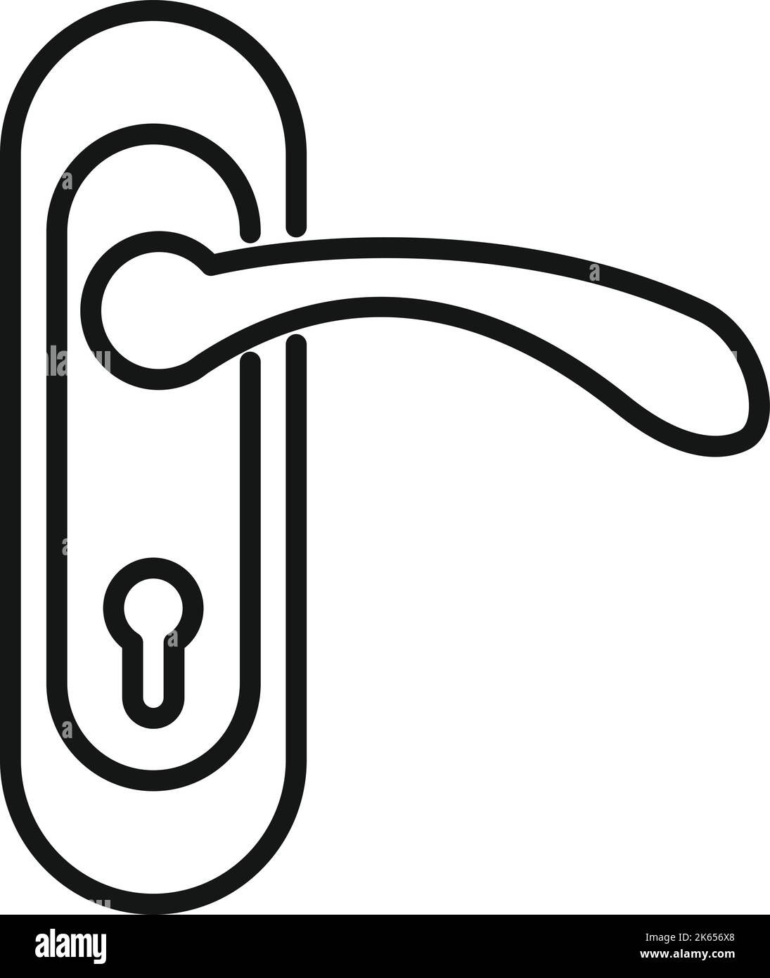 Door handle key icon outline vector. Knob lock. Interior iron Stock ...