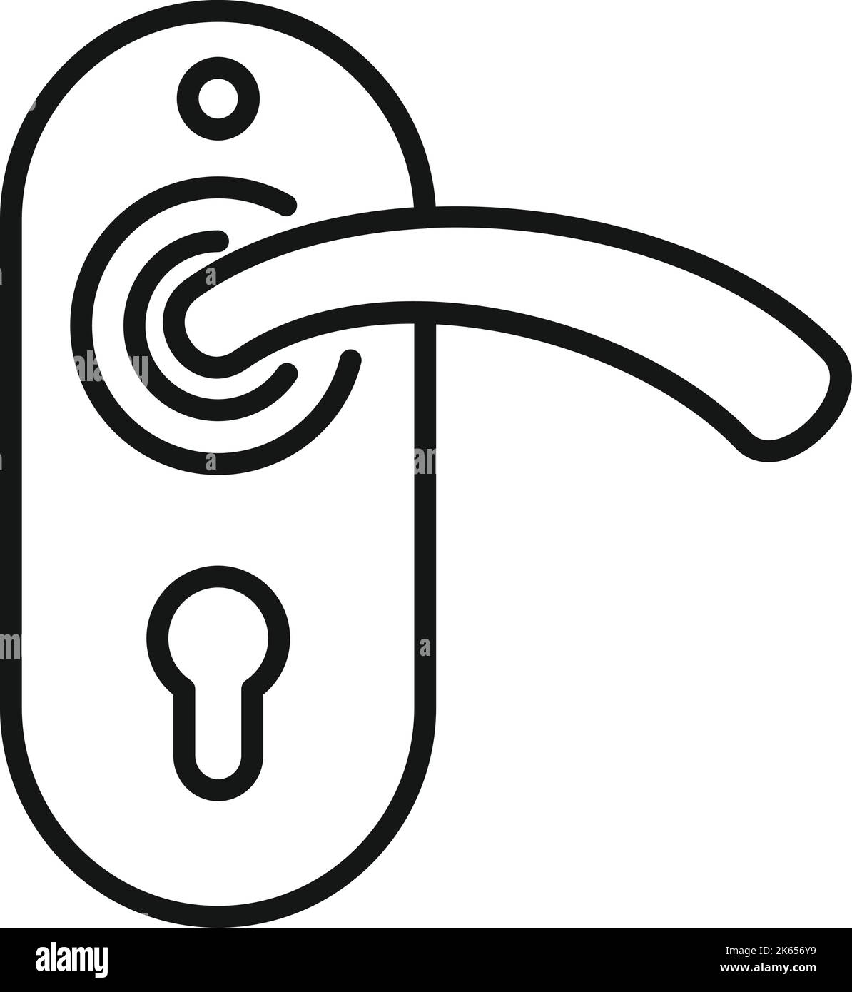 Metal door handle icon outline vector. Knob lock. Steel house Stock ...