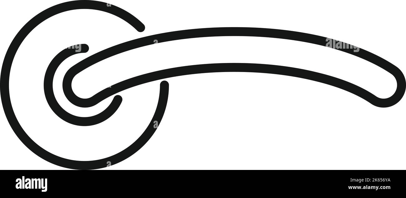 Digital door handle icon outline vector. Knob lock. Iron interior Stock ...