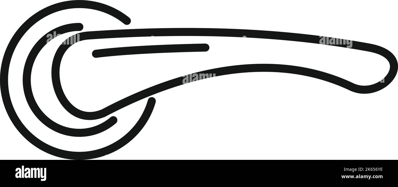 Entrance door handle icon outline vector. Lock latch. Front metal Stock ...