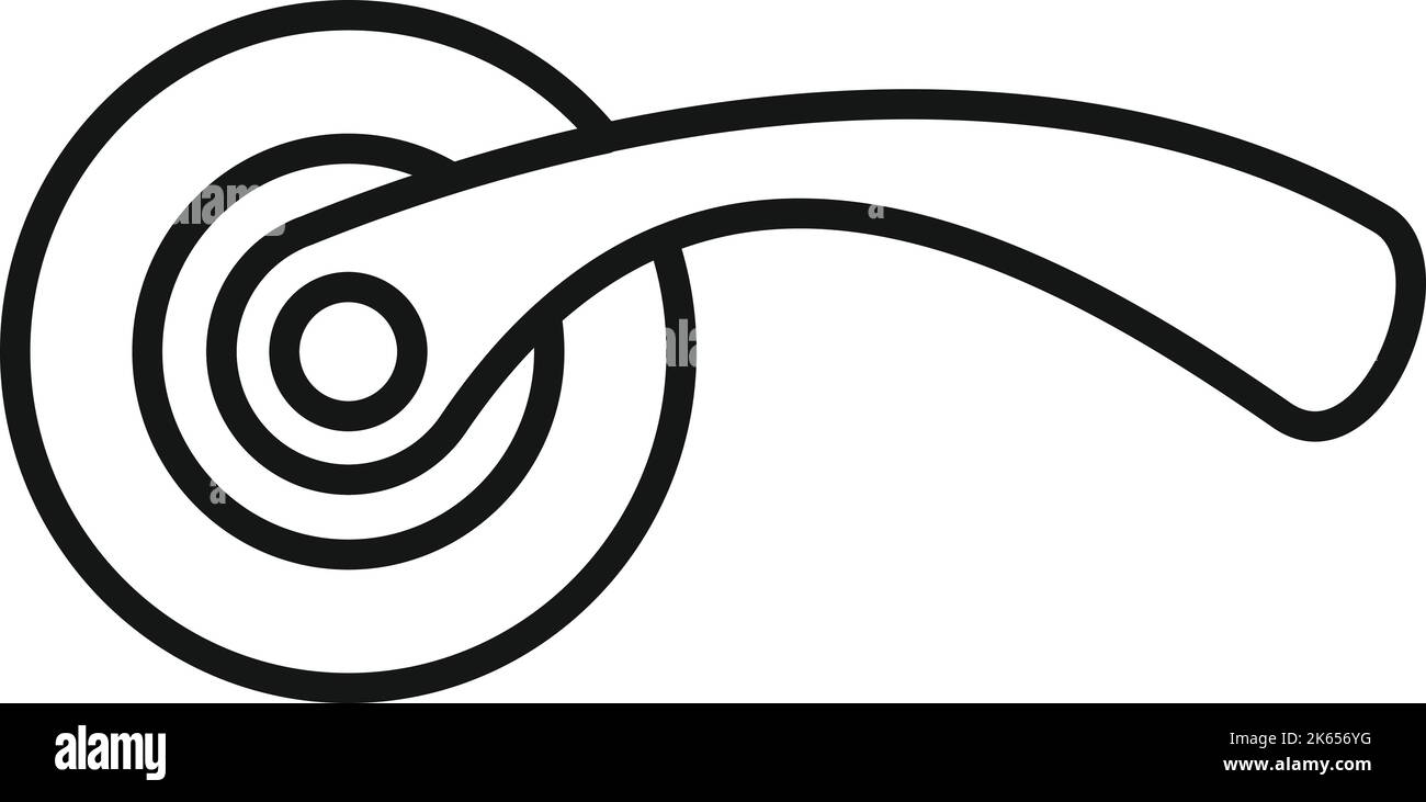 Silver door handle icon outline vector. Lock latch. Modern office Stock ...