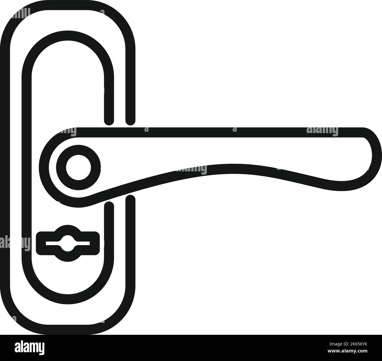 House door handle icon outline vector. Lock knob. Latch keyhole Stock ...