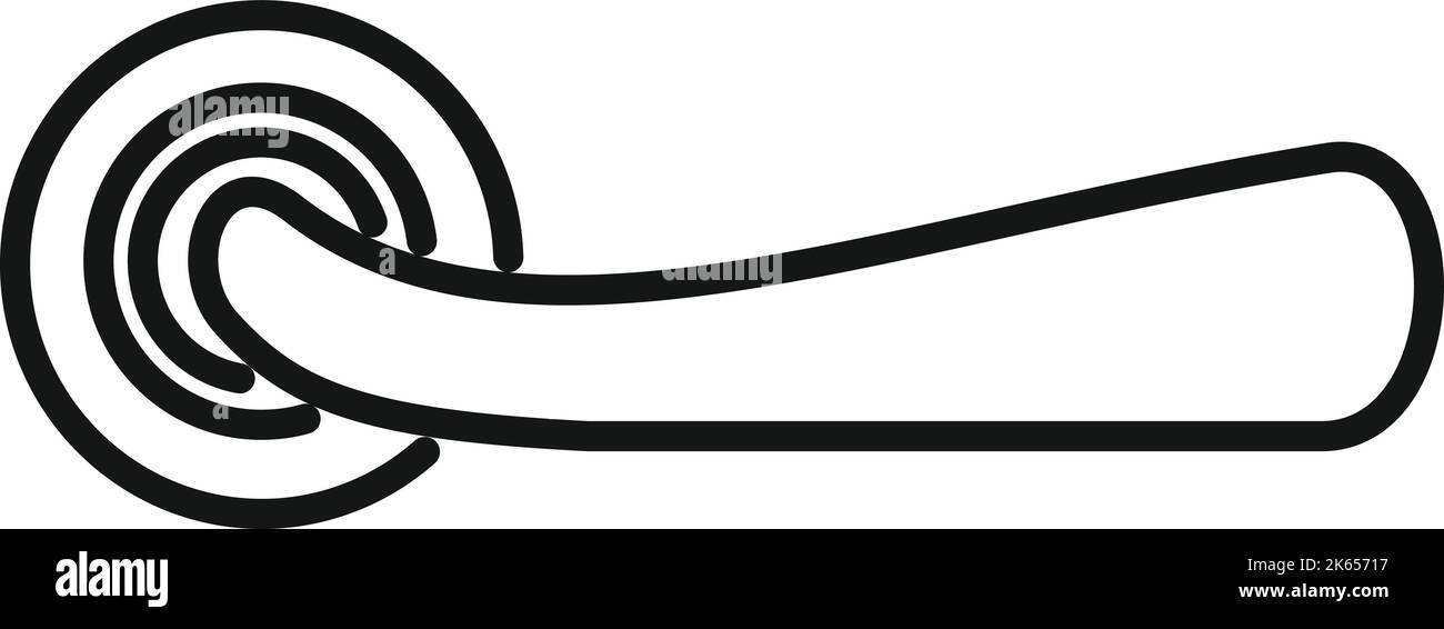 Bolt door handle icon outline vector. Front hotel. Room latch Stock ...