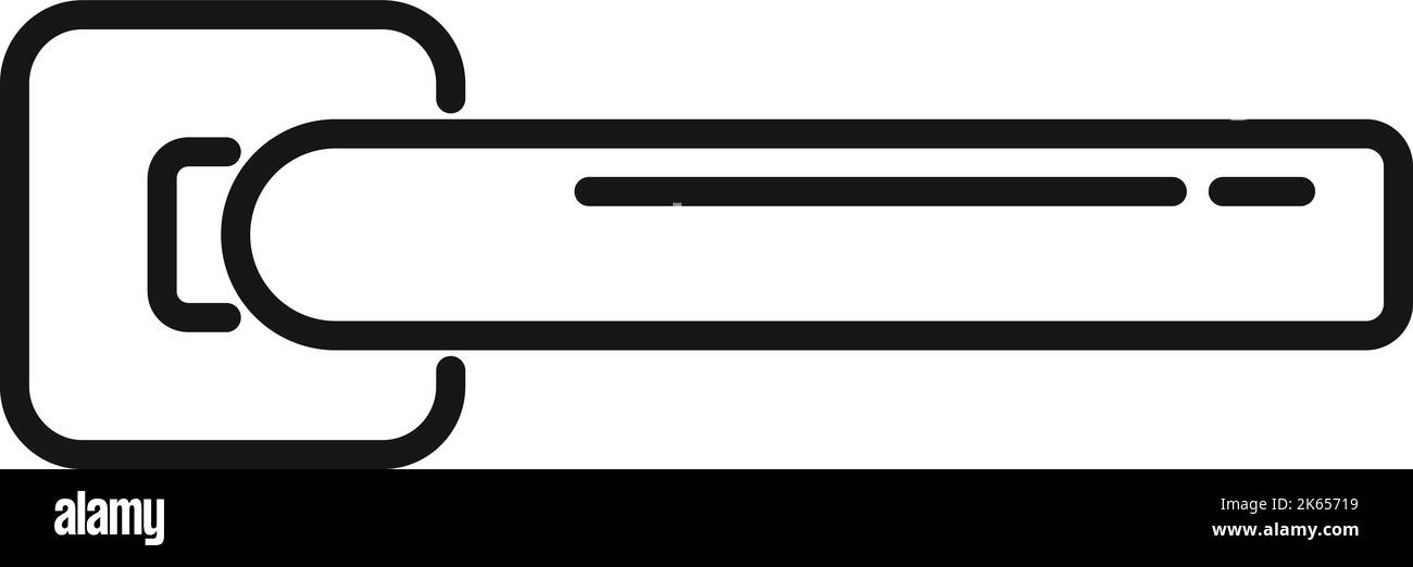 Knocker door handle icon outline vector. Knob lock. Iron interior Stock ...