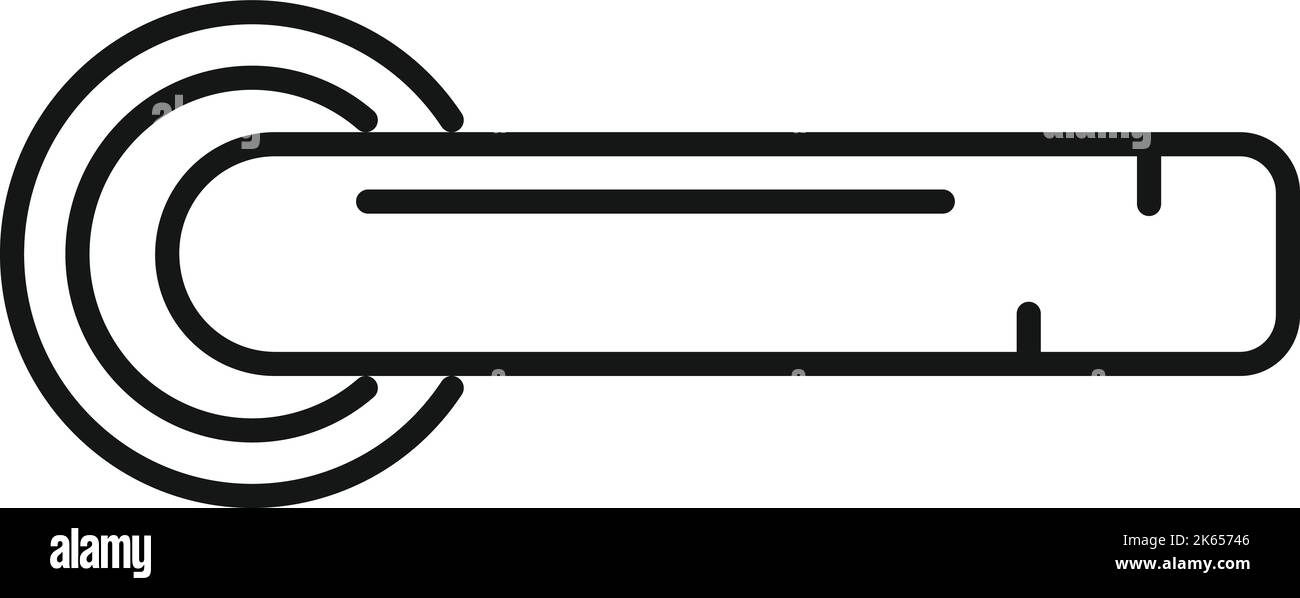 Private door handle icon outline vector. Metal lock. Steel iron Stock ...