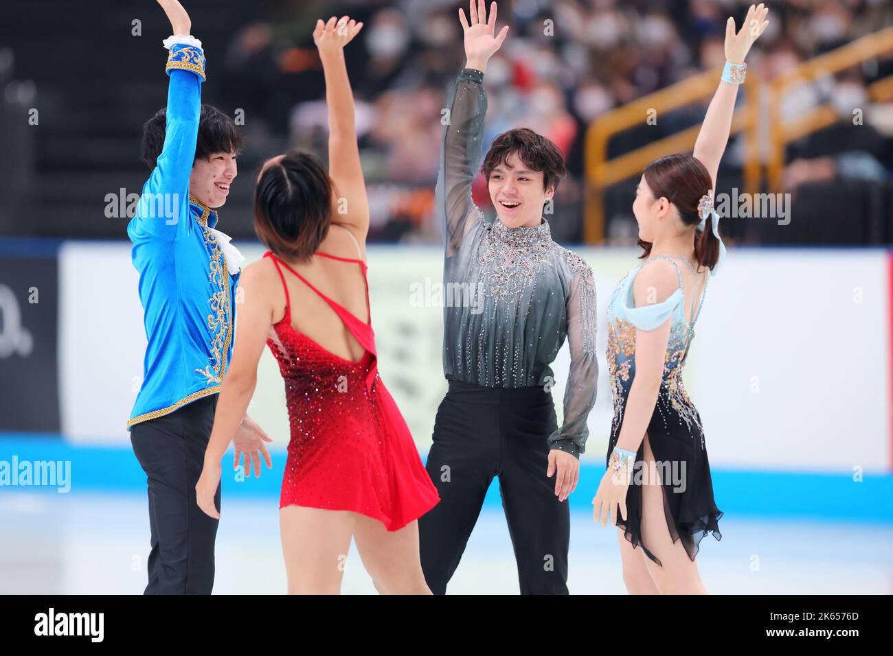 Saitama, Japan. 8th Oct, 2022. (L-R) Kao Miura, Kaori Sakamoto, Shoma Uno, Rika Kihira (JPN ...