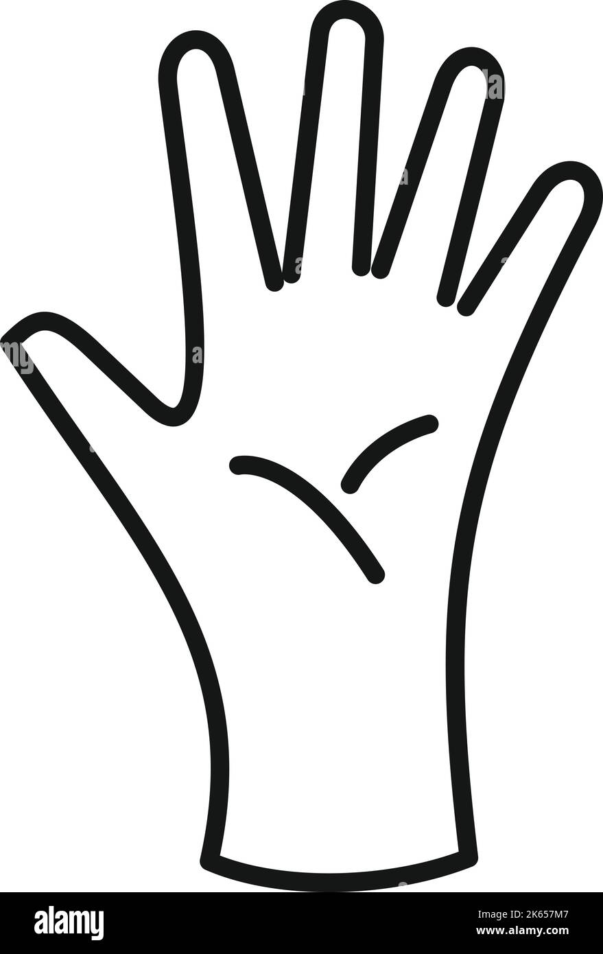 Plastic glove icon outline vector. Doctor rubber. Hand latex Stock ...