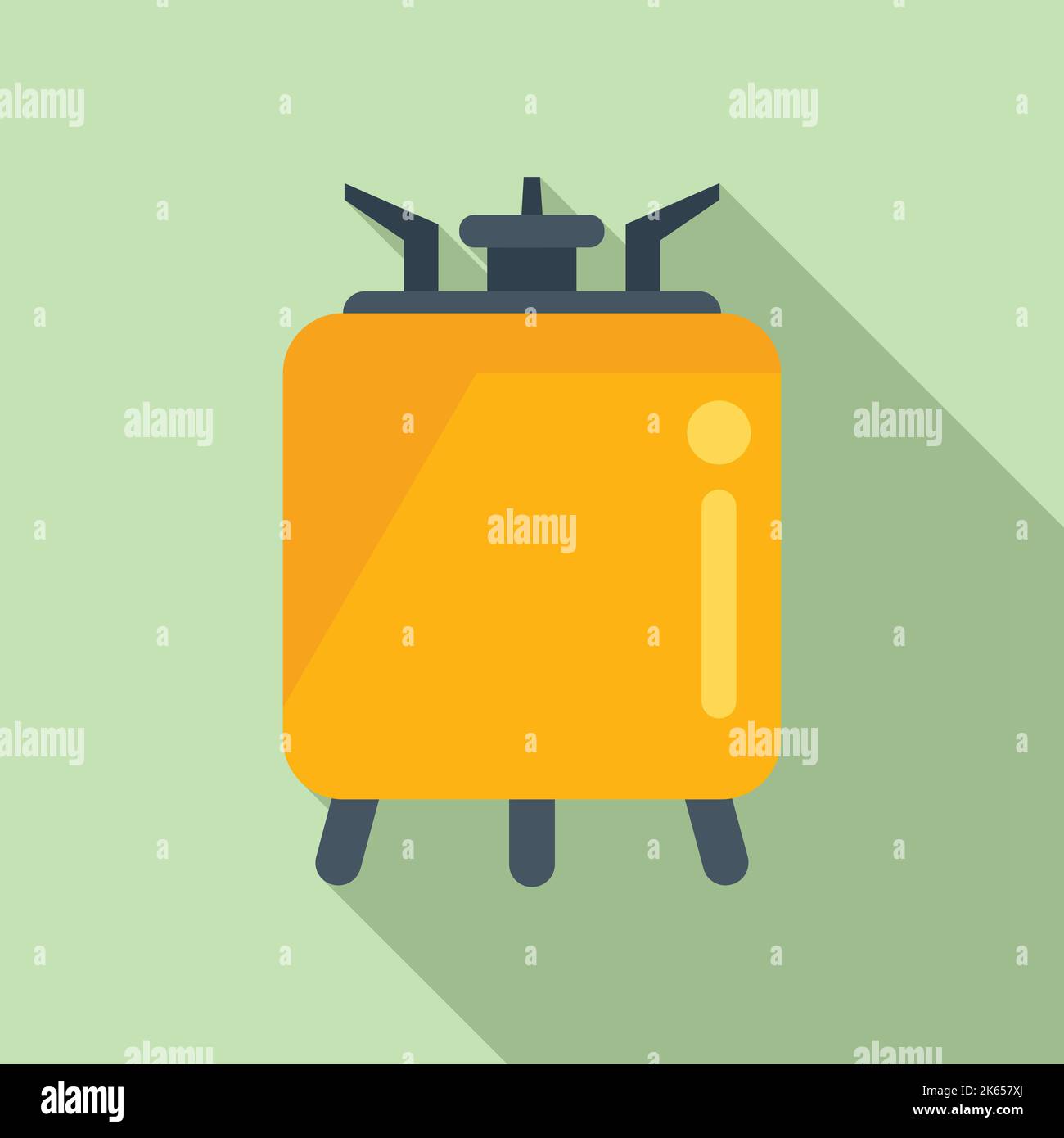Hot portable stove icon flat vector. Gas cooker. Food flame Stock ...