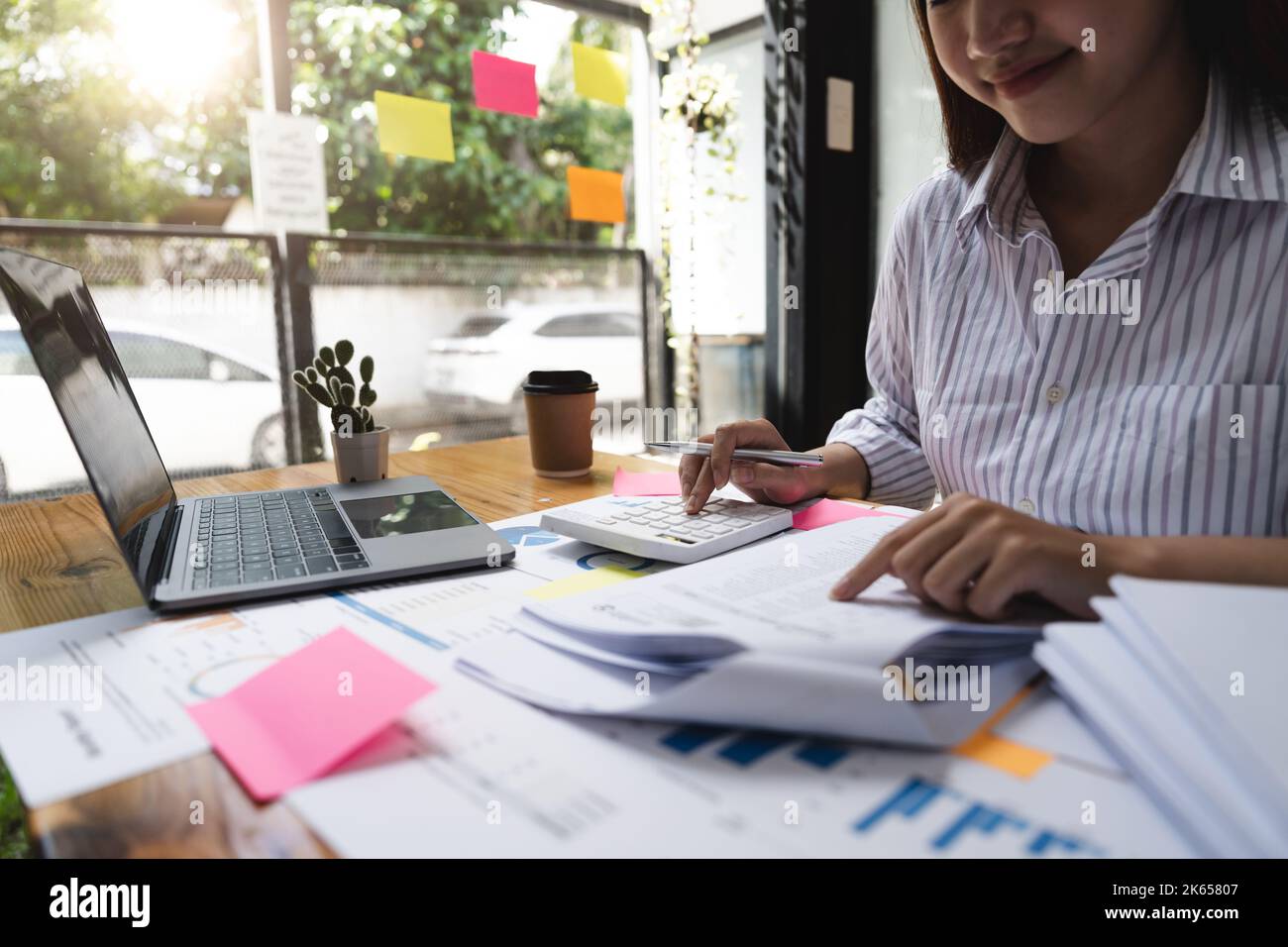 Accountant financial inspector secretary making report, calculating or ...