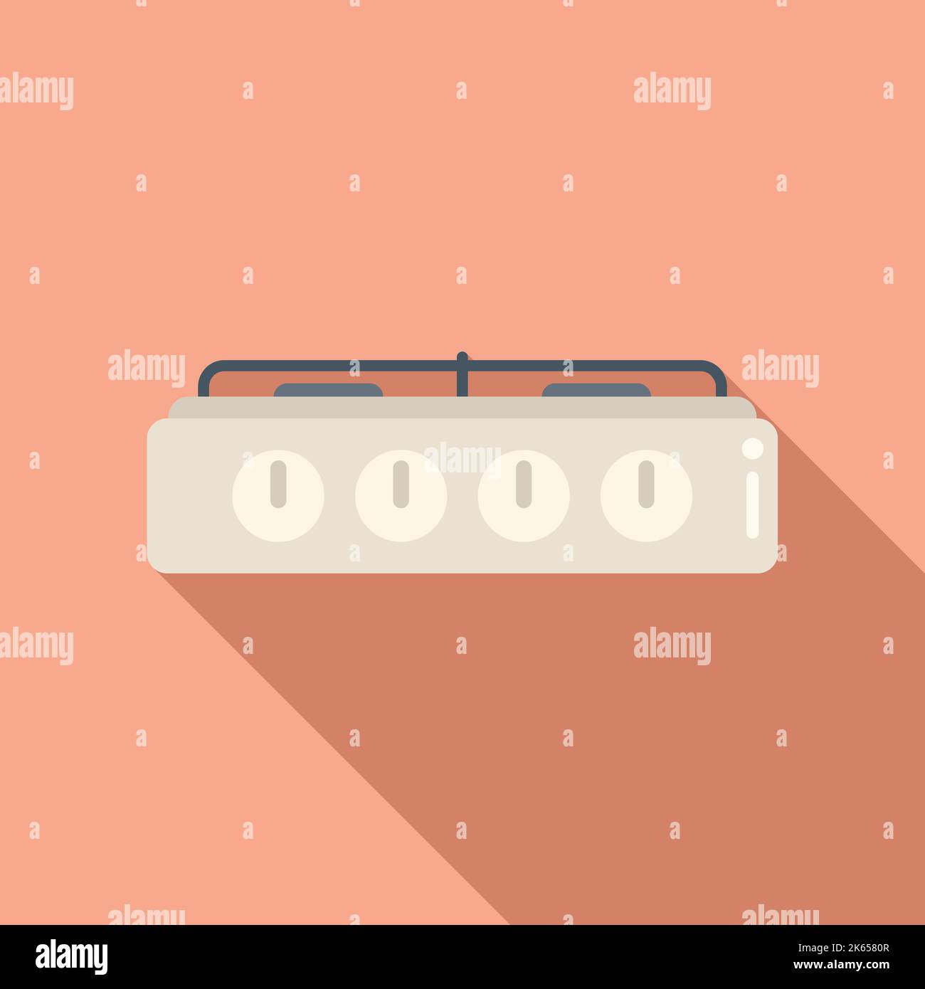 Interior stove icon flat vector. Food flame. Portable burner Stock ...