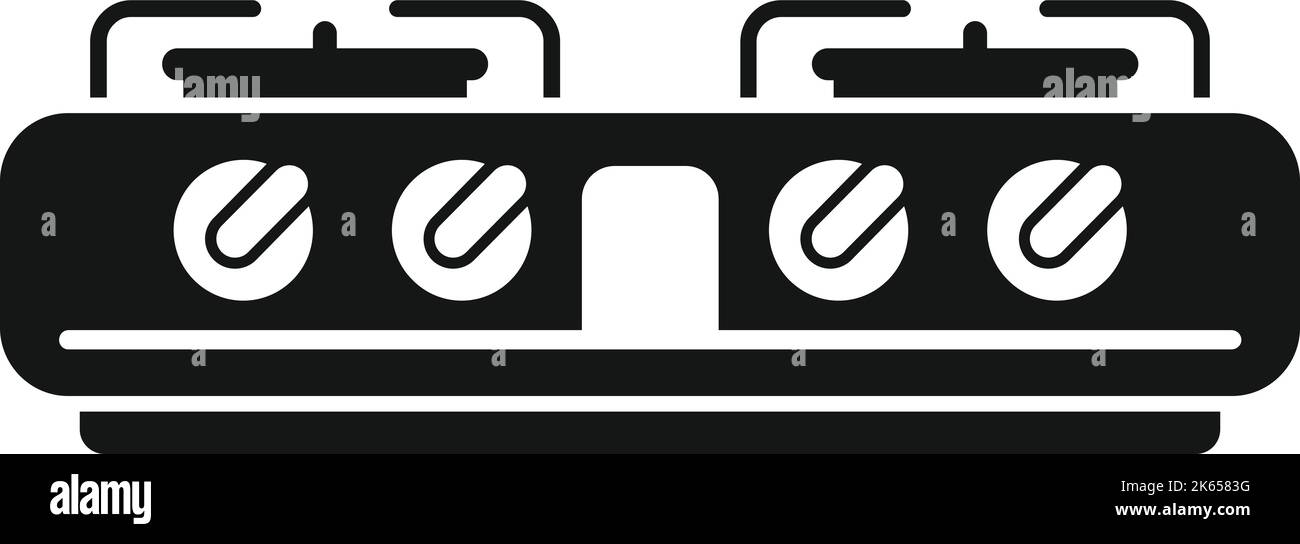 Hot portable stove icon simple vector. Gas cooker. Food flame Stock ...