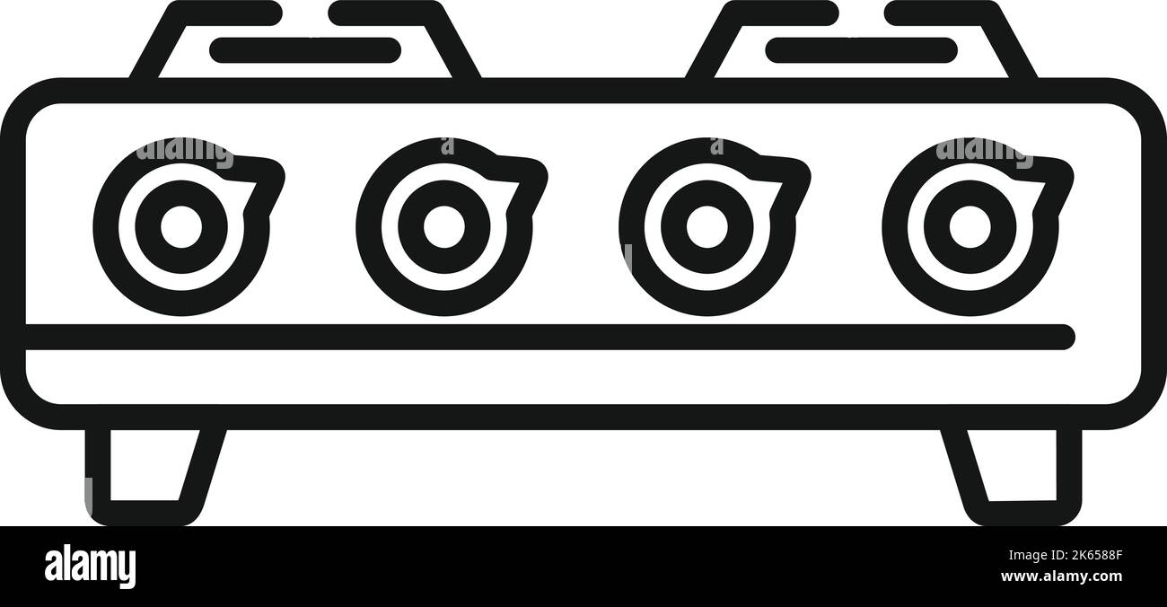 Kitchen stove icon outline vector. Gas cooker. Burn steam Stock Vector ...