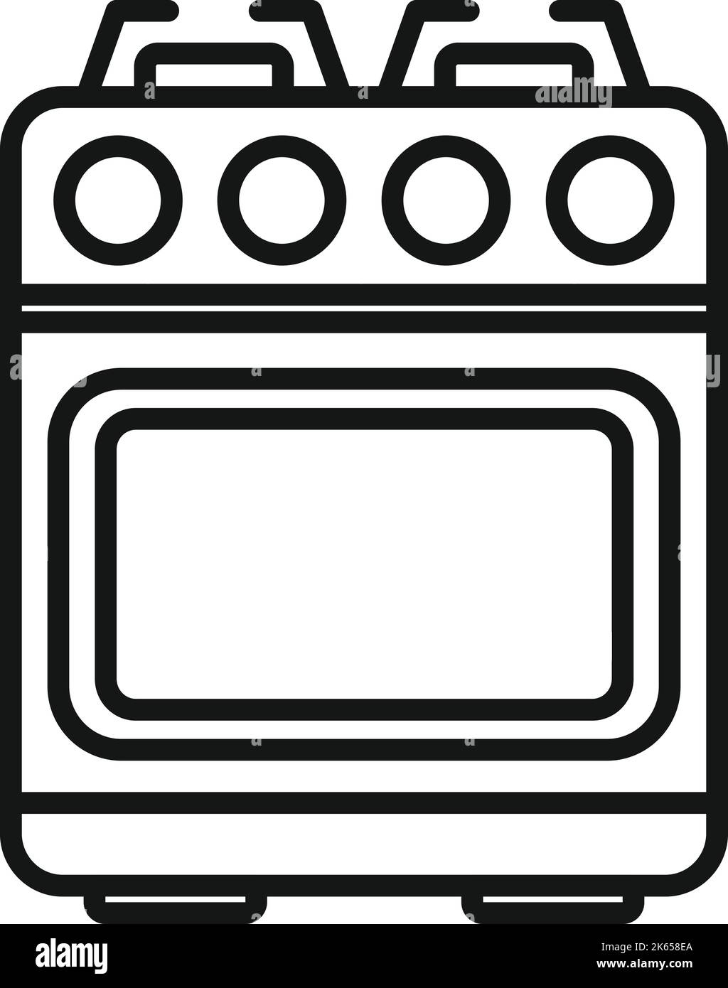 Cooking stove icon outline vector. Gas cooker. Fire pot Stock Vector ...