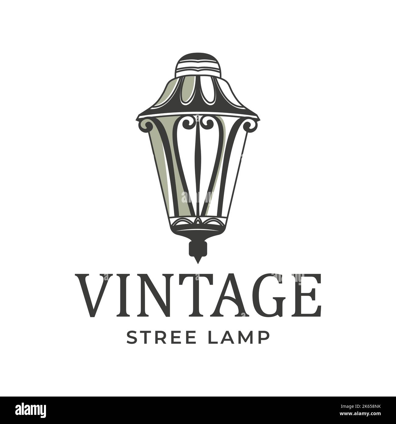 Lantern Post Classical Street Light Vintage Logo Design Vector symbol ...