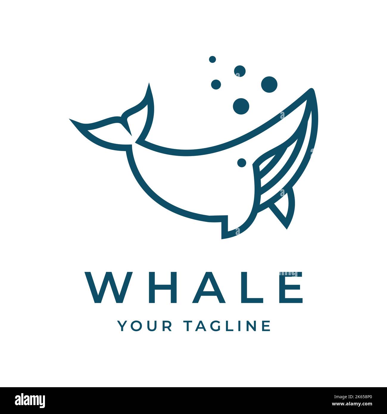 Humpback whale logo vector illustration, template, symbol design Stock ...