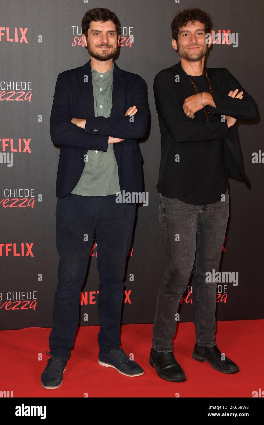 Le Coliche attend the red carpet of Netflix series "Tutto chiede ...