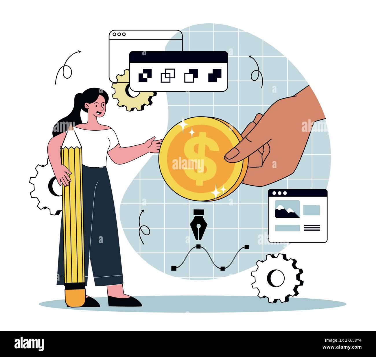 Paid design concept Stock Vector Image & Art - Alamy