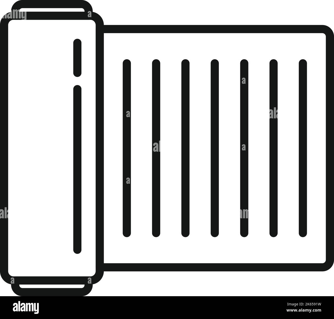 Gym mat icon outline vector. Carpet roll. Yoga matt Stock Vector Image ...