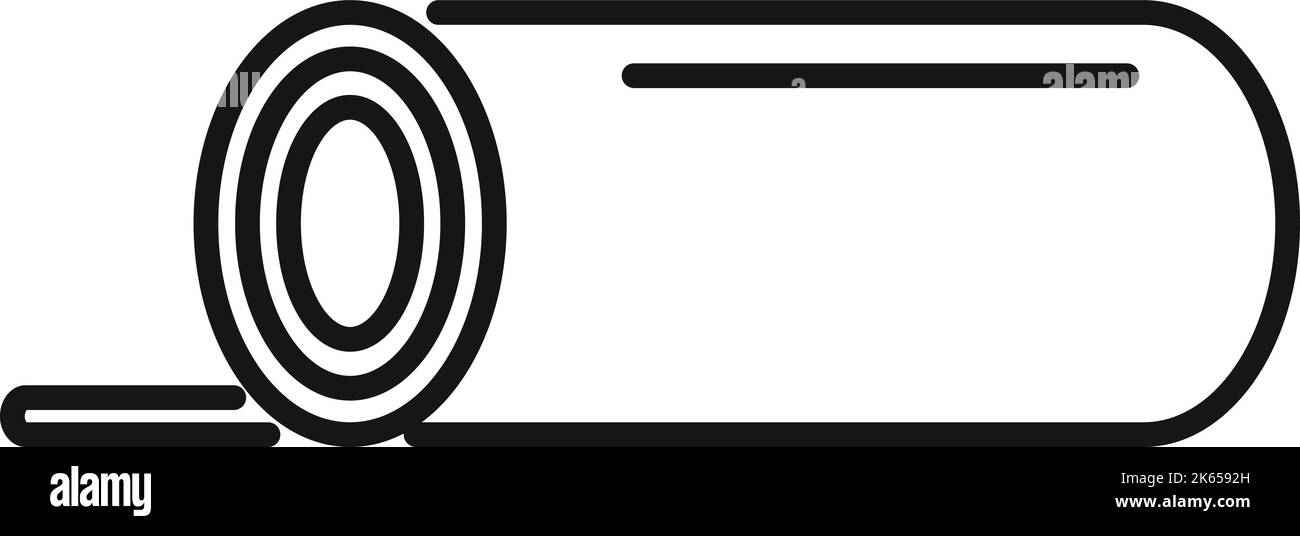 Pilates mat icon outline vector. Yoga carpet. Gym roll Stock Vector ...