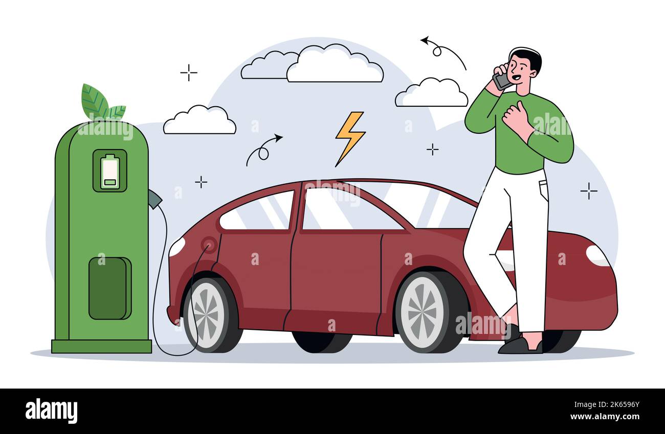 Electric car concept Stock Vector Image & Art - Alamy