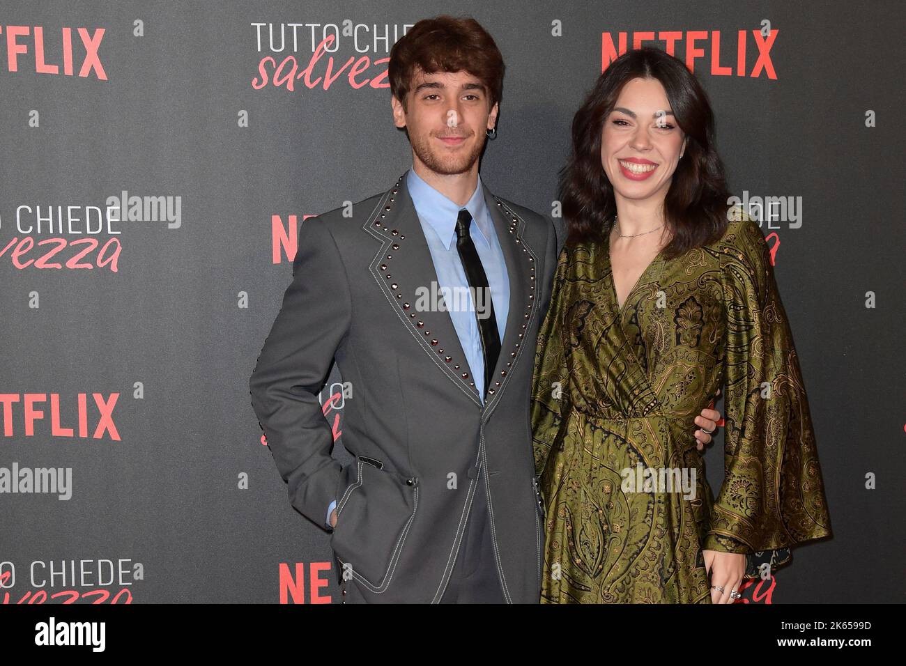Federico Cesari (l) and Amanda Campana (r) attend the red carpet of ...