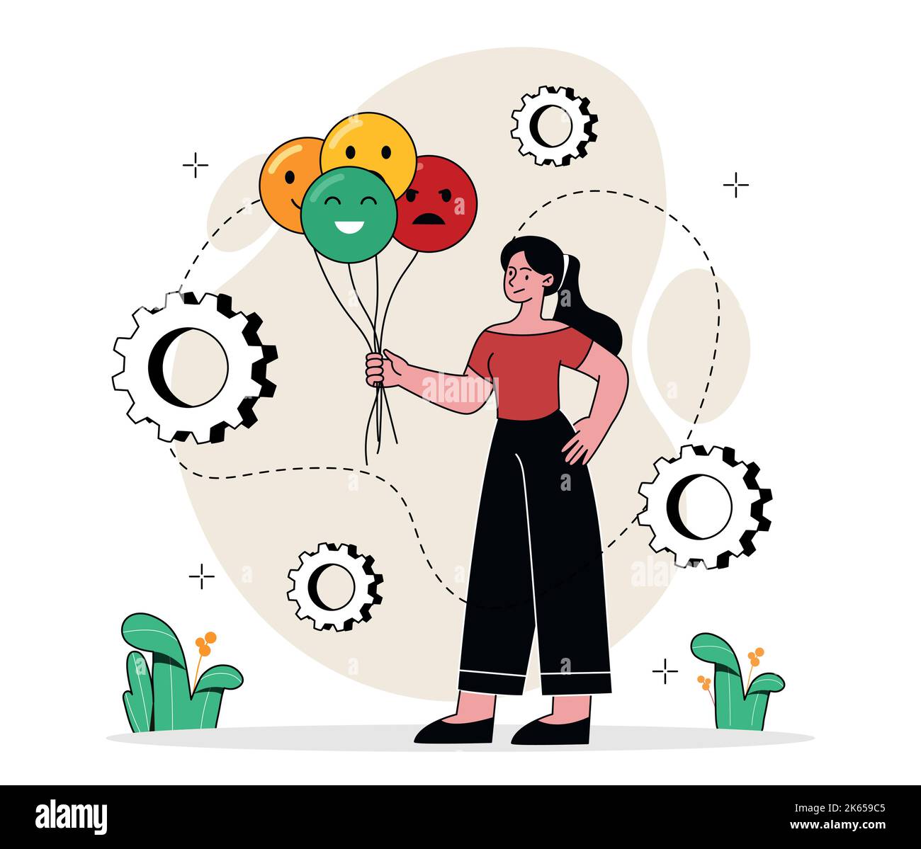 Emotional control concept Stock Vector Image & Art - Alamy