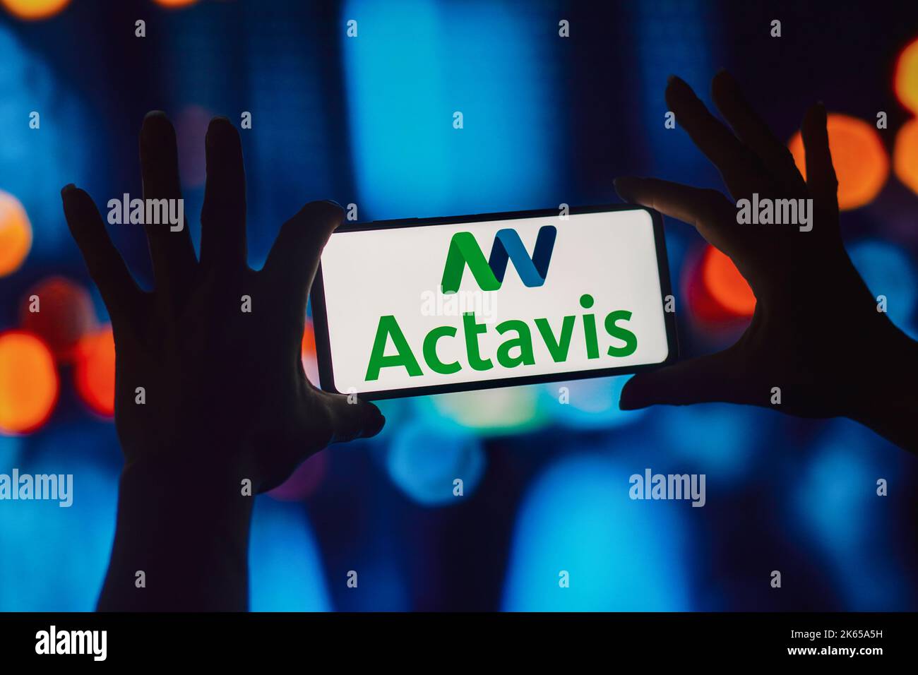 In this photo illustration, the Actavis Generics logo is displayed on a ...