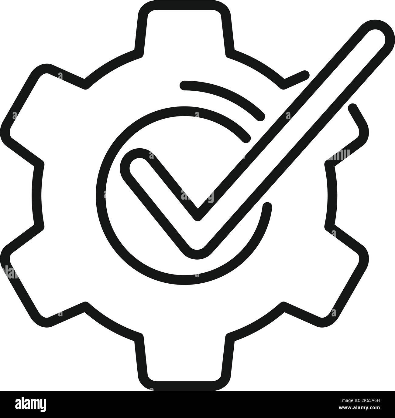 Gear connect icon outline vector. Work trust. Ability inspection Stock ...