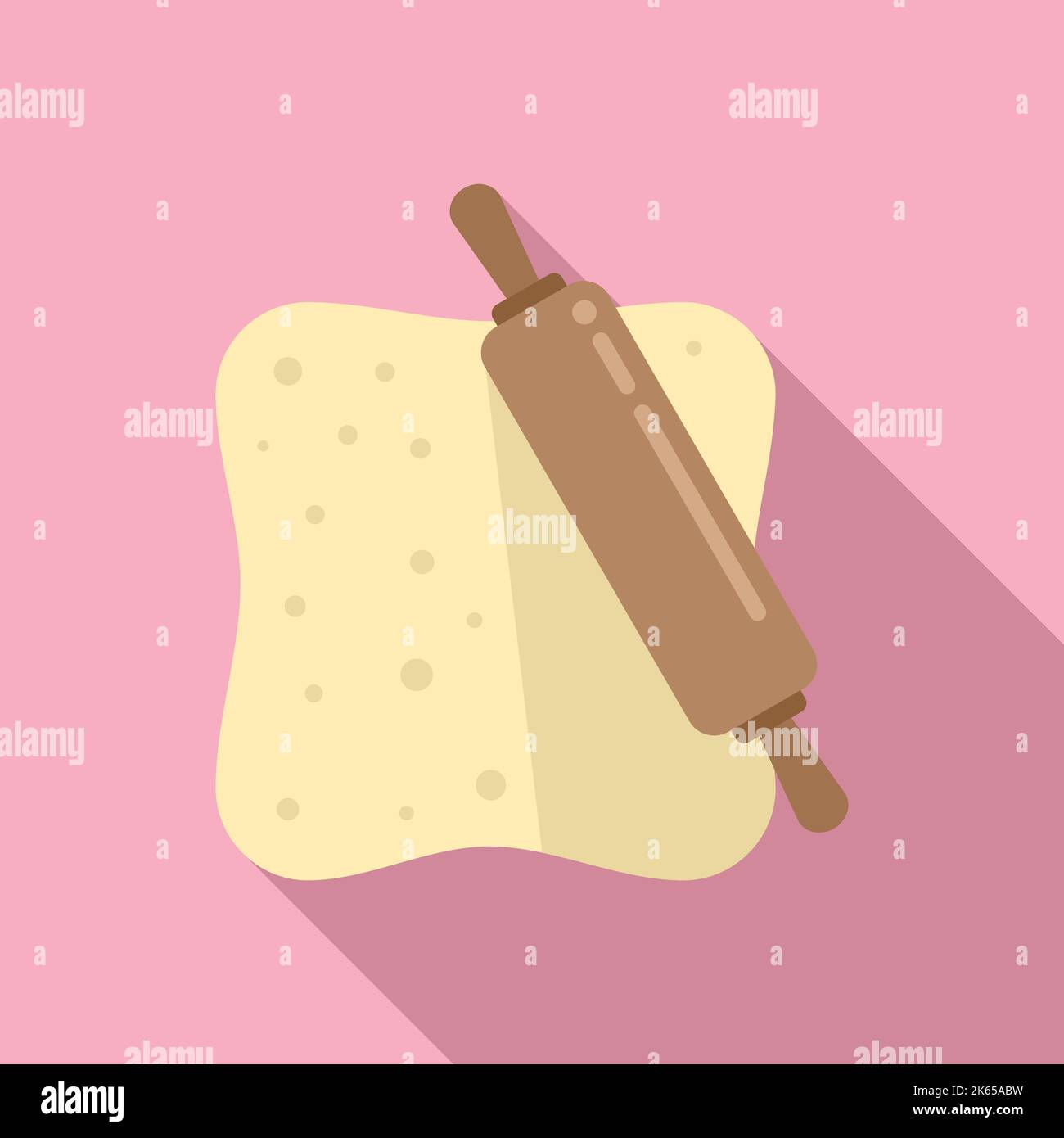 Pin dough icon flat vector. Bread flour. Wheat roller Stock Vector ...