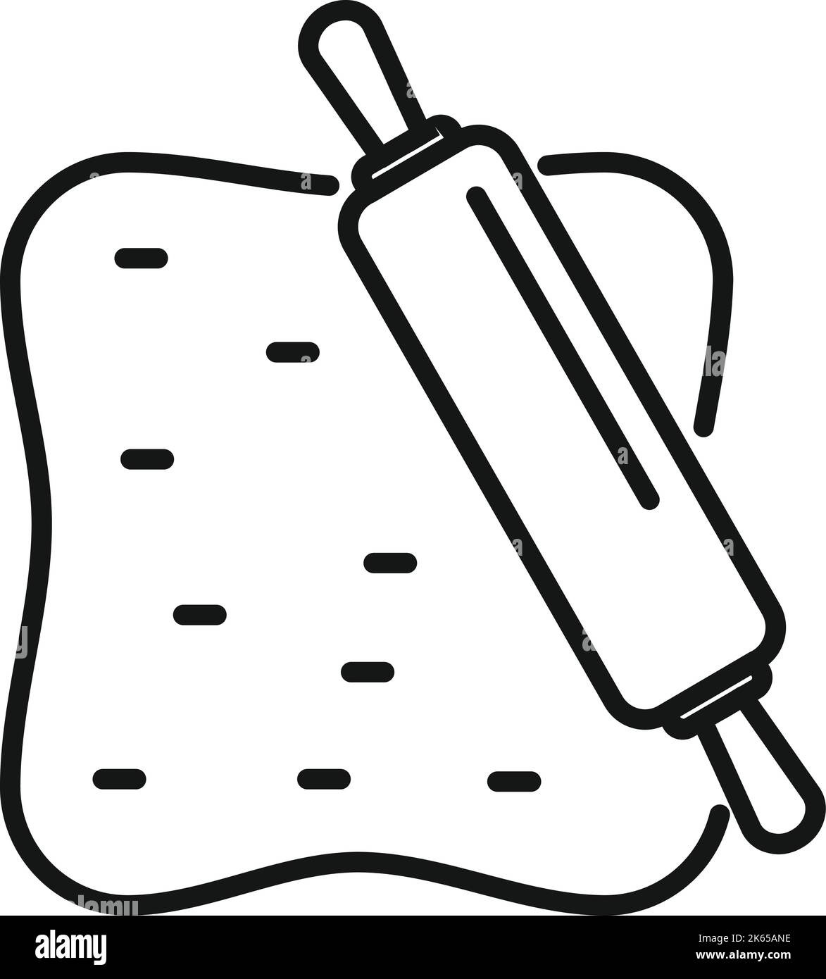 Pin dough icon outline vector. Bread flour. Wheat roller Stock Vector ...