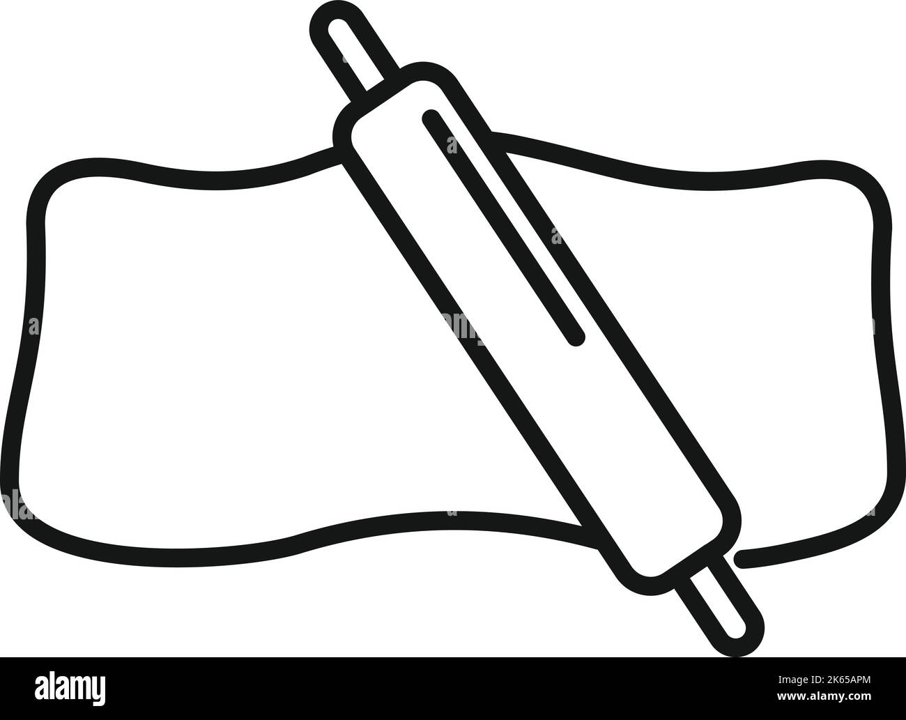 Wood roll bread icon outline vector. Pizza flour. Pastry baking Stock ...