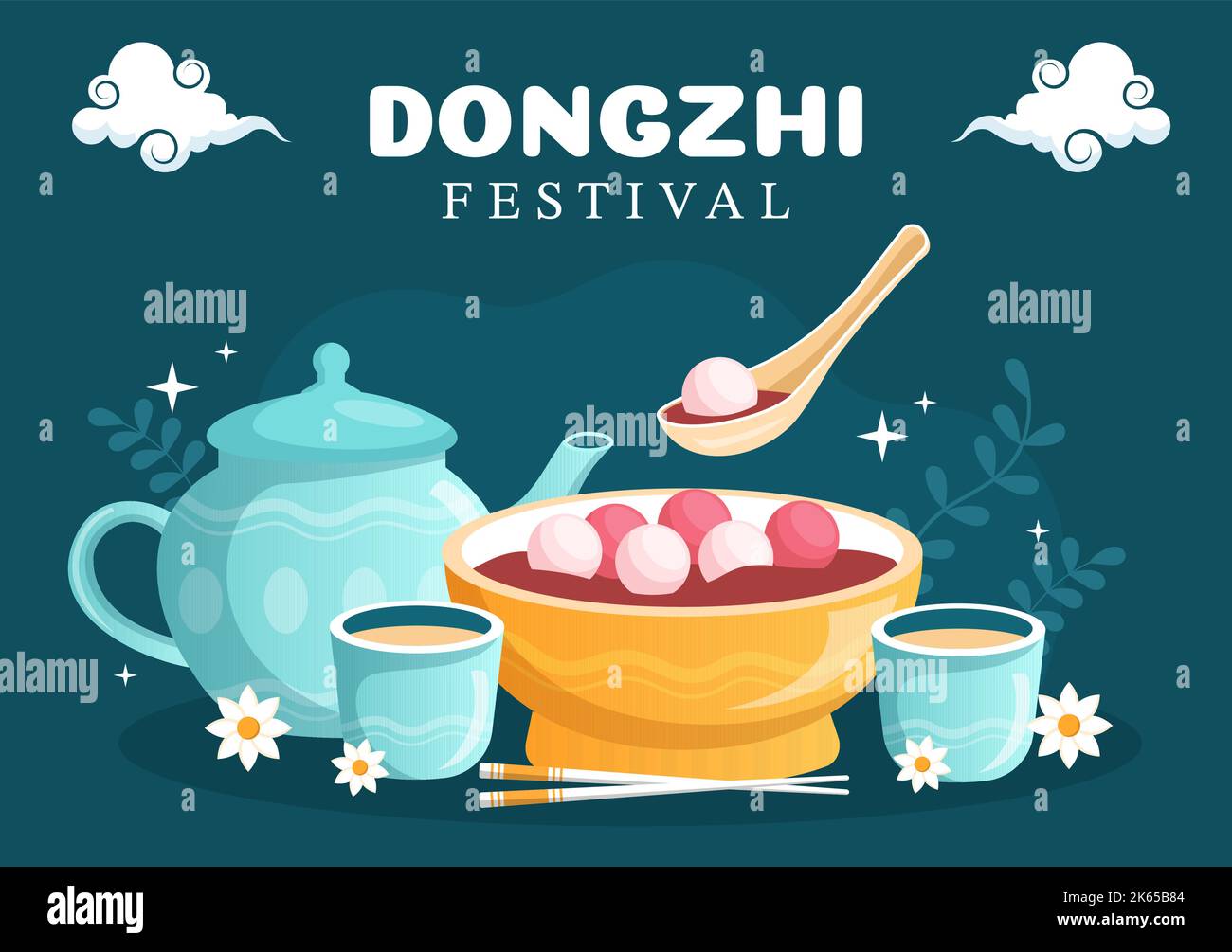 Dongzhi or Winter Solstice Festival Template Hand Drawn Cartoon Flat ...