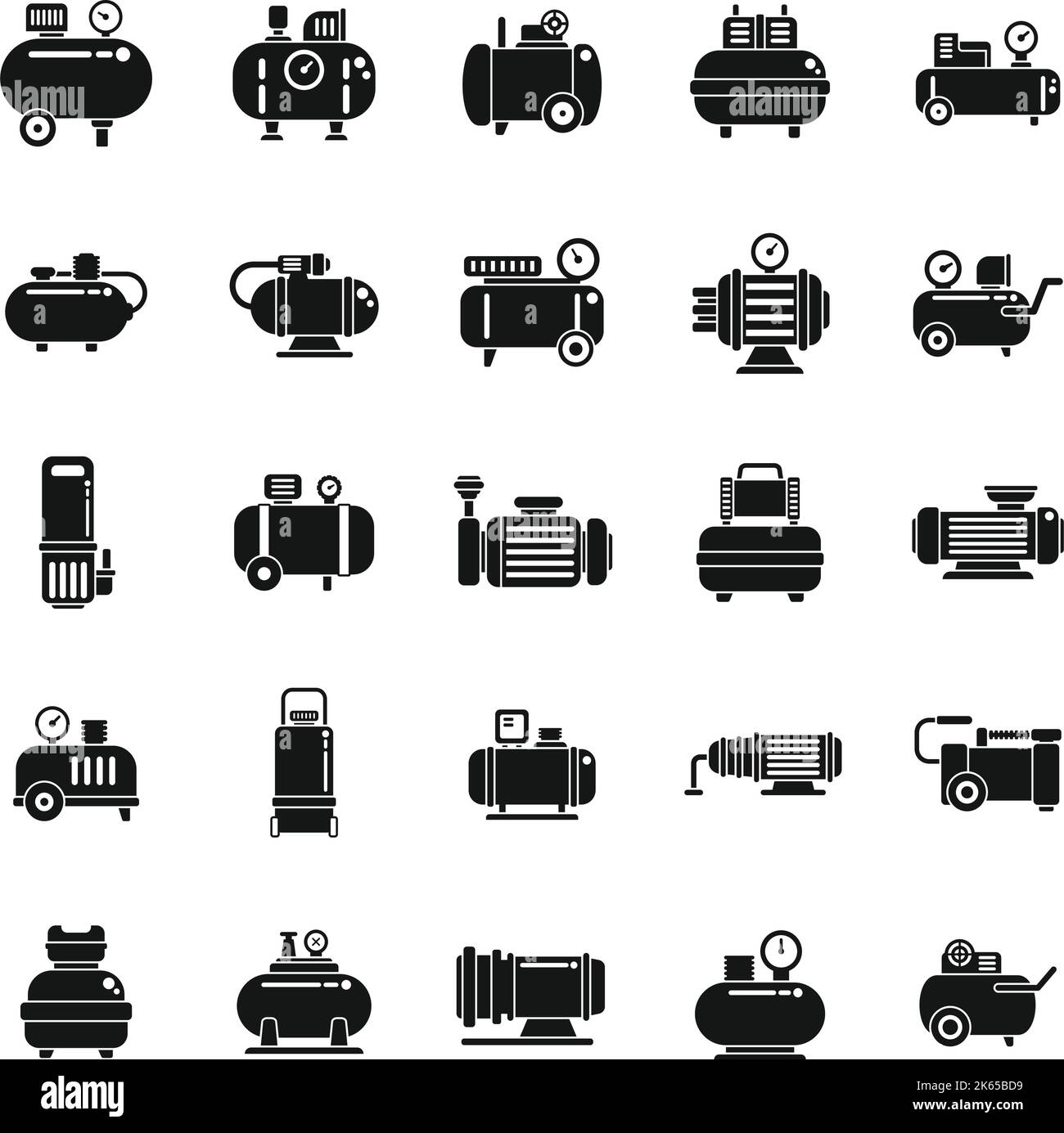 Compressor icons set simple vector. Air car. Auto tank Stock Vector ...