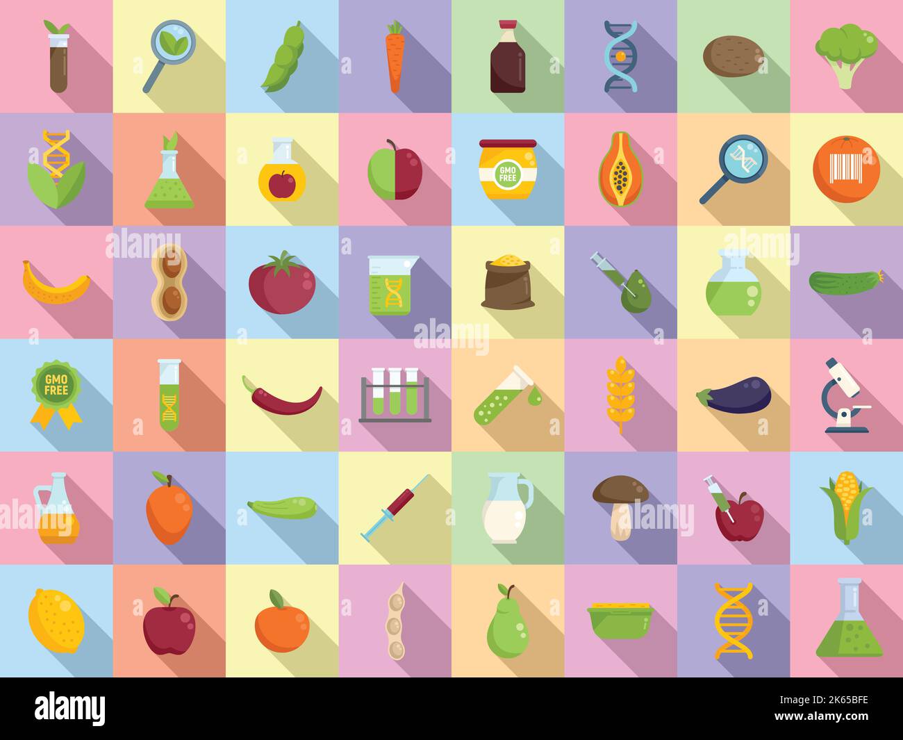 Gmo food icons set flat vector. Antibiotic corn. Gmo industry food Stock Vector Image & Art - Alamy