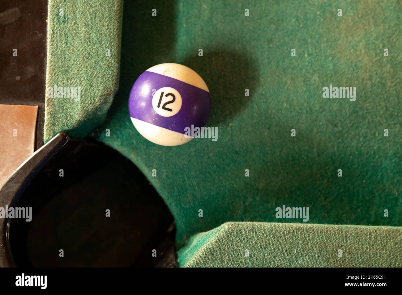 Table pool game with numbered balls. Bar or tavern set. Free space to ...