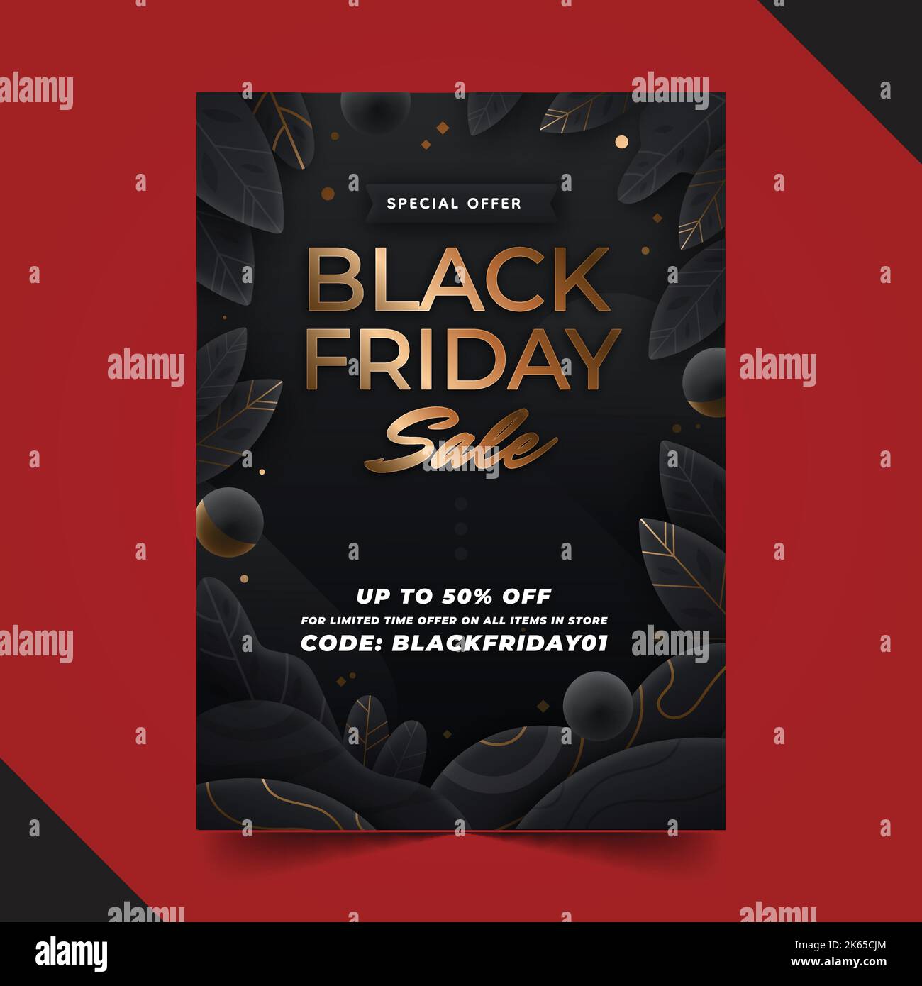 realistic black friday vertical poster template vector design ...