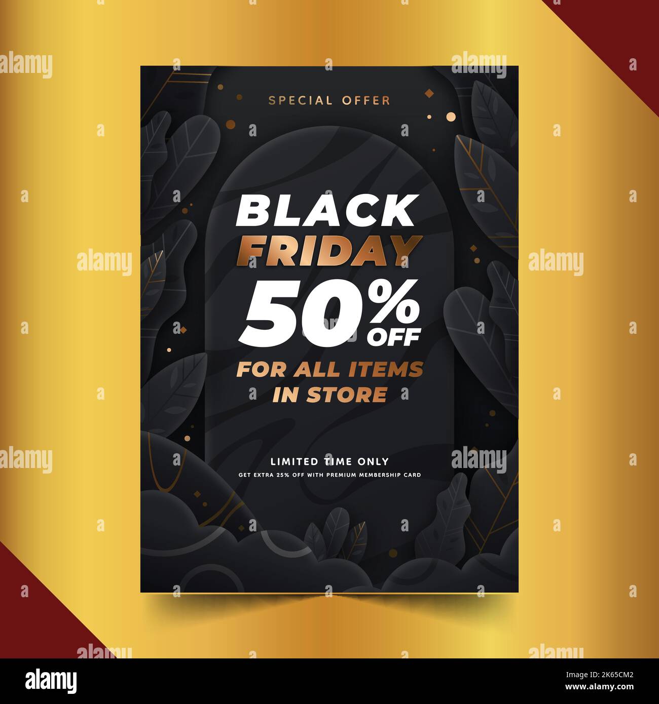 realistic black friday vertical poster template vector design ...