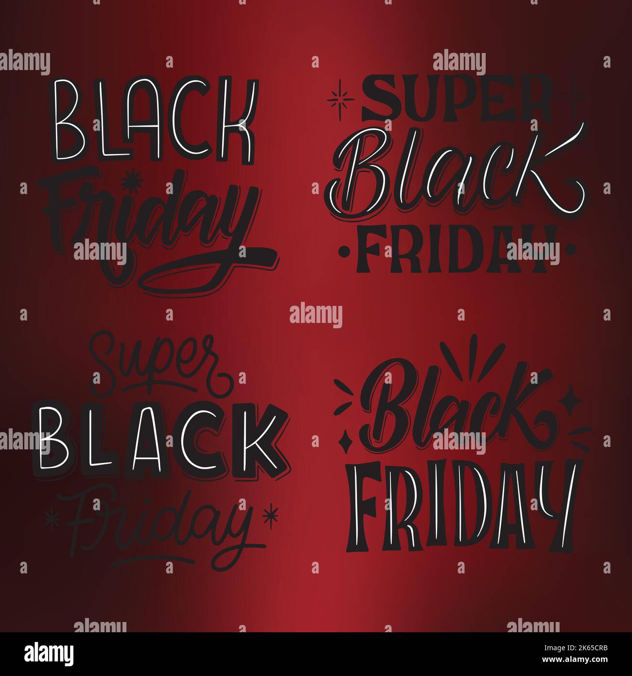 Black friday and cyber monday sale badges composition with editable ...