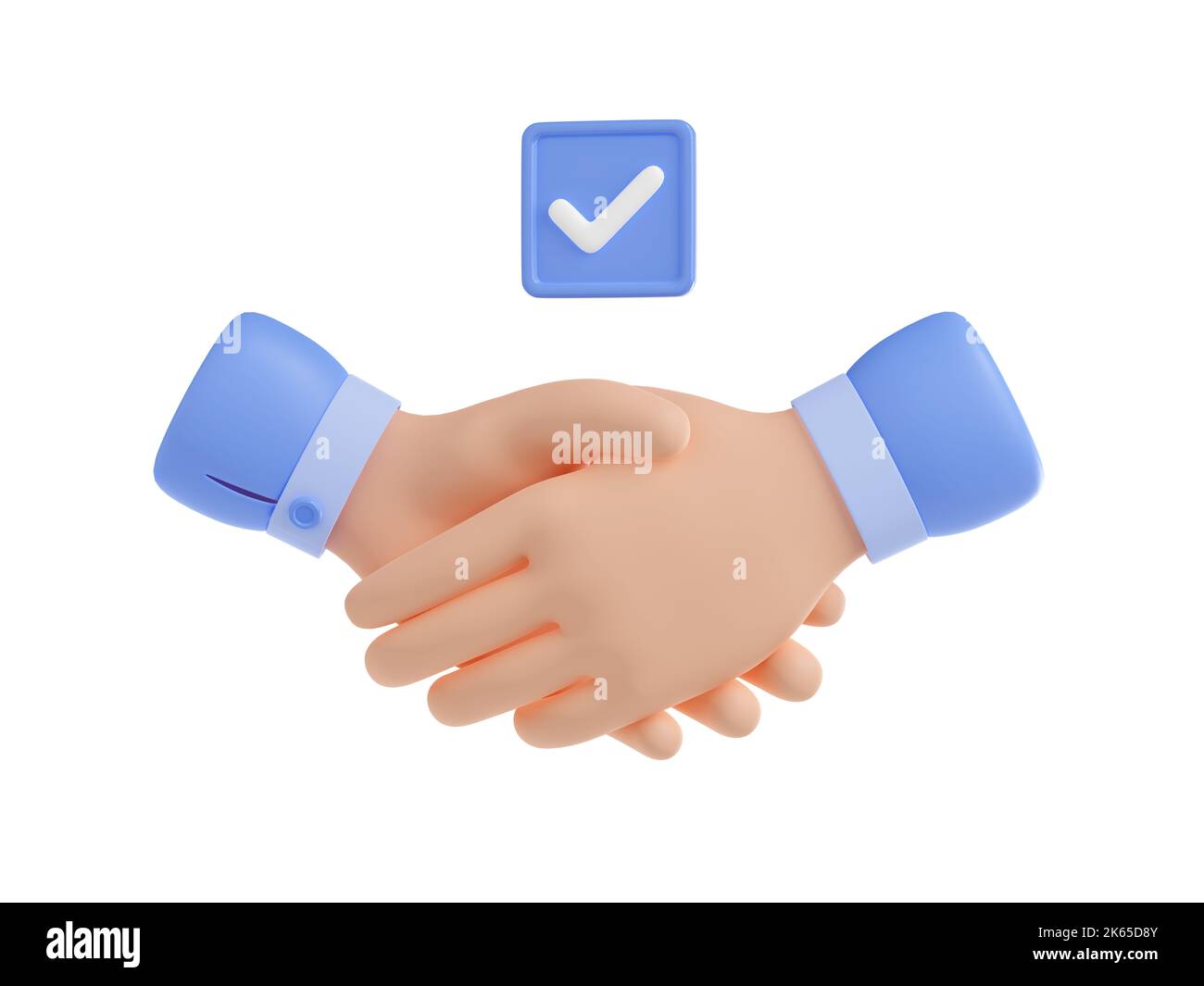 Handshake icon with check mark. Concept of partnership, business deal ...