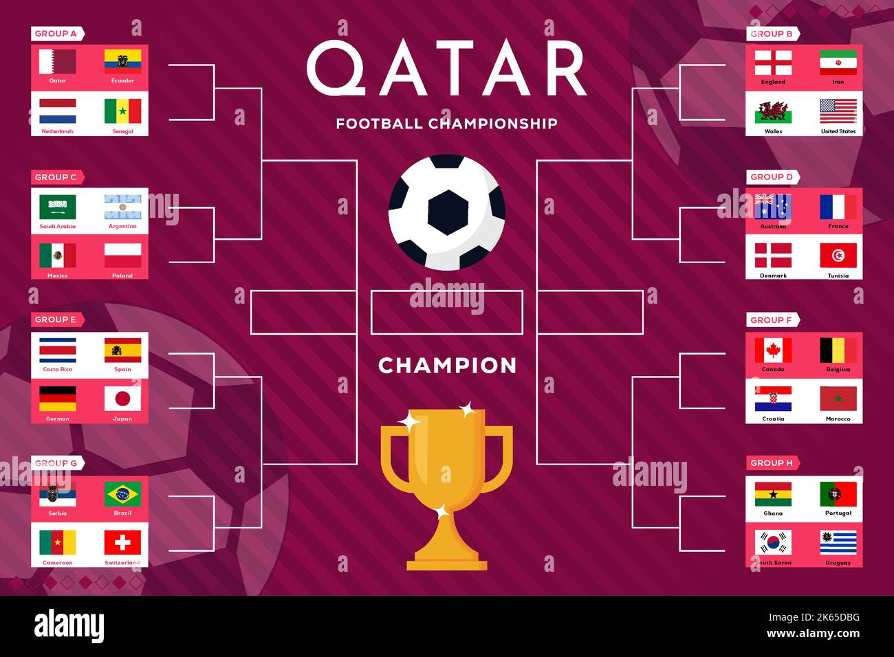 football championship bracket illustration in flat design Stock Vector ...
