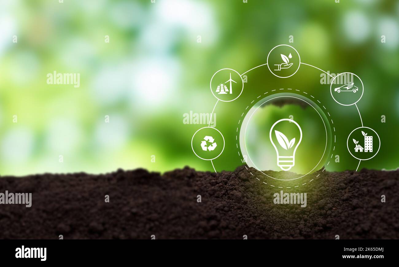 Green technology concept. Sustainable development goals and strategies ...