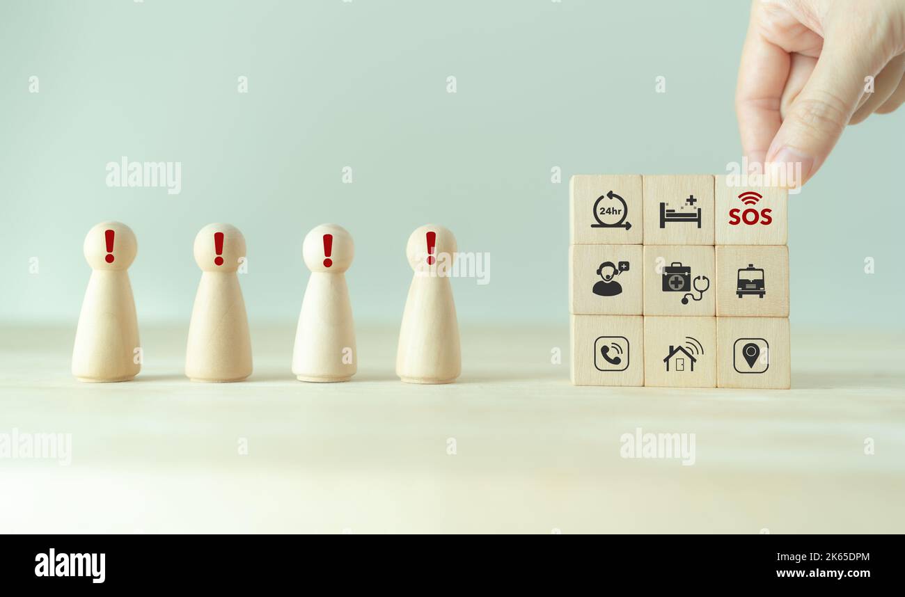 SOS, Health care emergency application. Technology and network concept ...