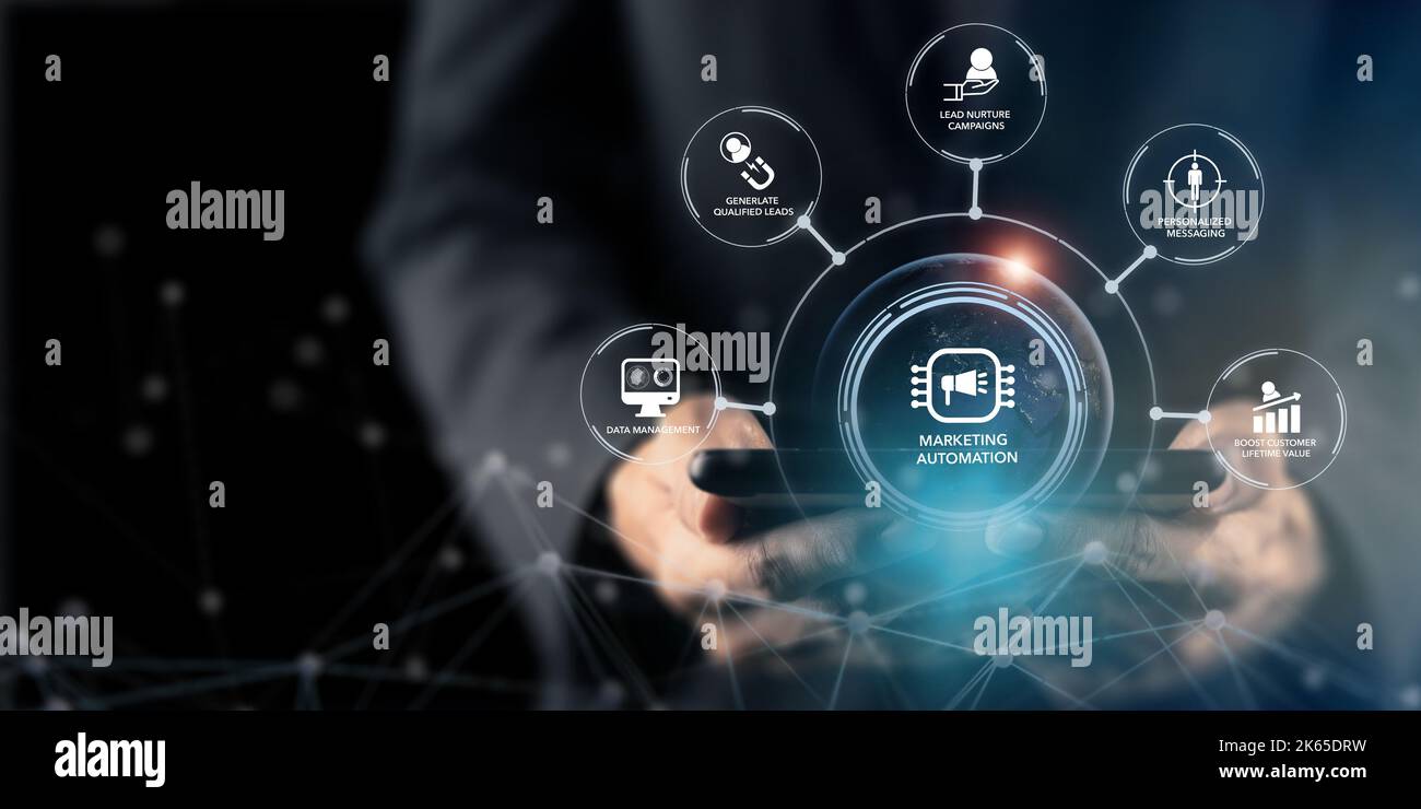 Marketing automation, growth marketing strategy concept. Digital ...